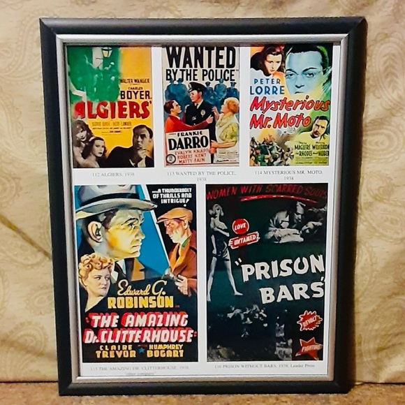 Other | Vintage Crime Movie Posters New Framed Lot Of 4 | Poshmark